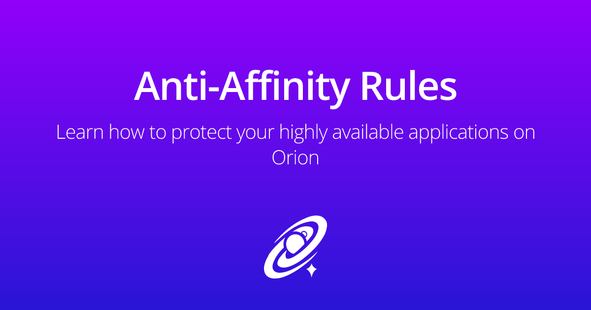 Anti-Affinity Rules | Stellar